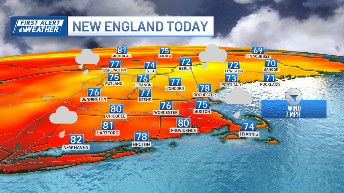 Boston weather: Scattered rain and possible thunderstorms – NBC Boston