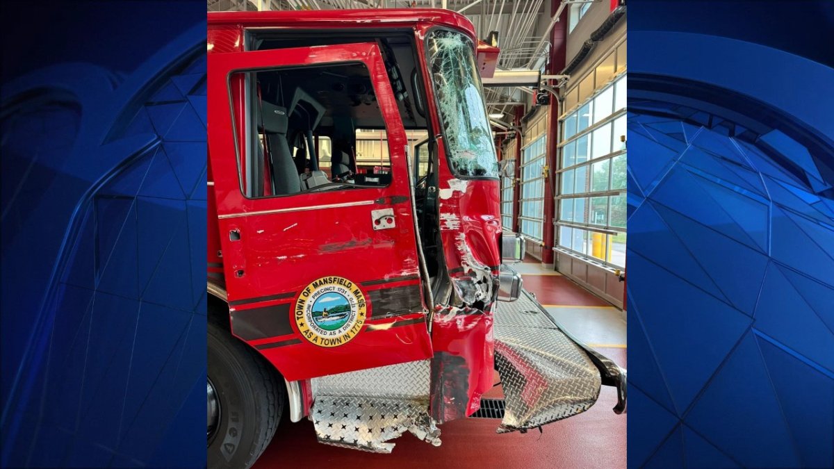 Fire engine struck by tractor trailer in Norton – NBC Boston