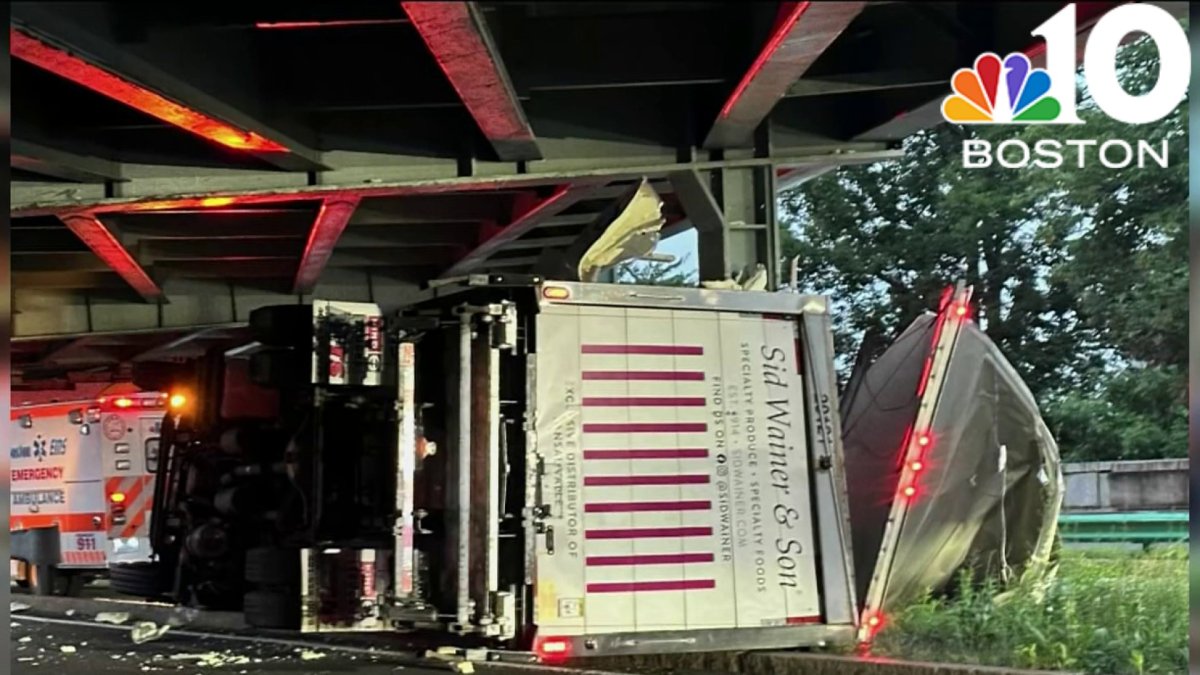 Truck rolls over, hits bridge on Storrow Drive at Fenway – NBC Boston