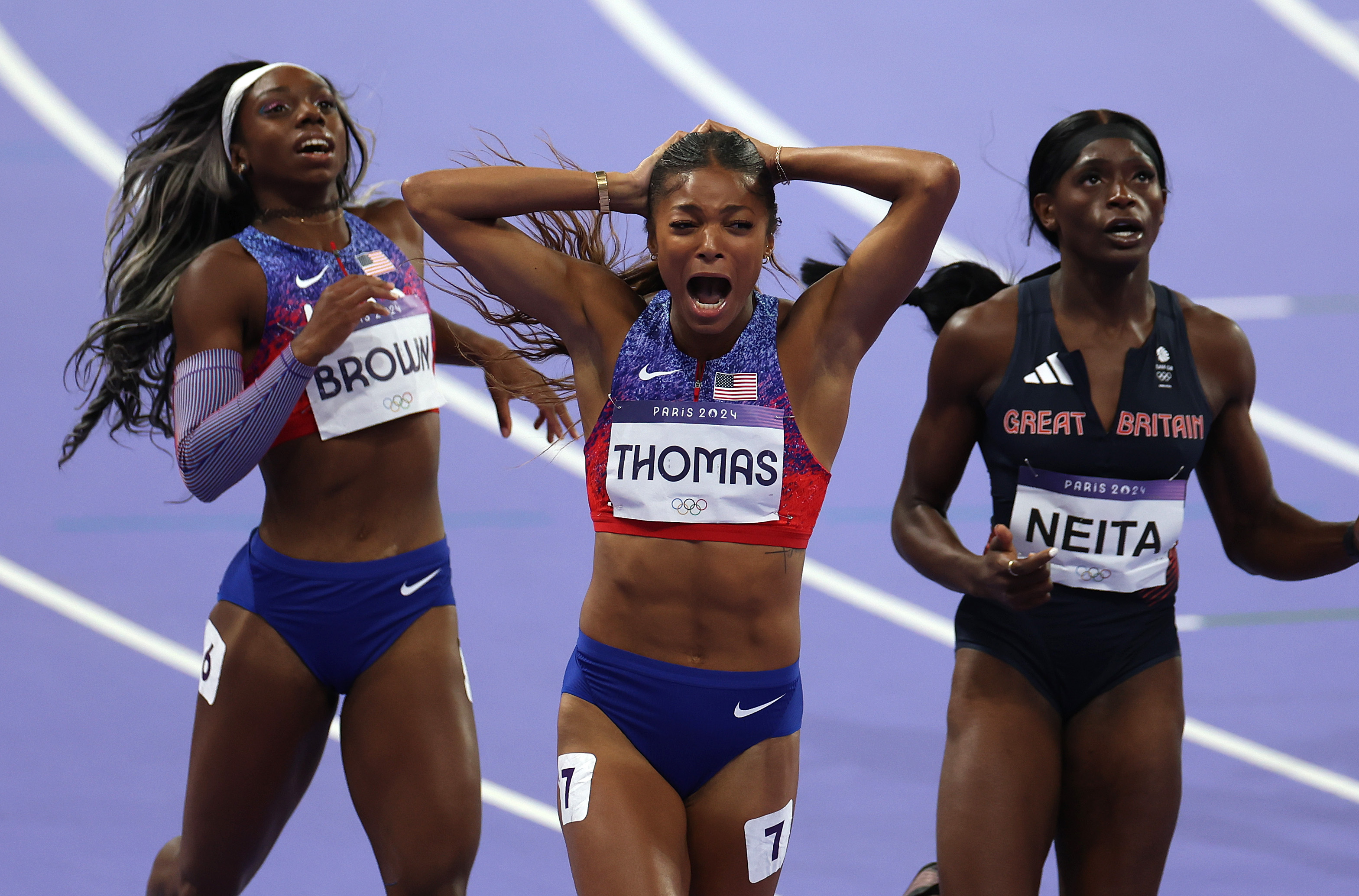 2024 Olympics Gabby Thomas 200m Race Result Nbc Boston 2571