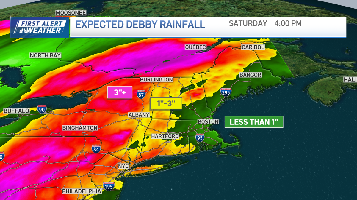 Tropical Storm Debby total New England rainfall – NBC Boston