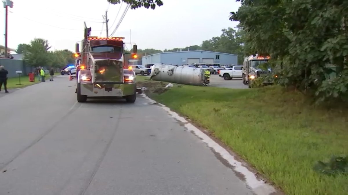 Acton sewage tanker rollover – NBC Boston
