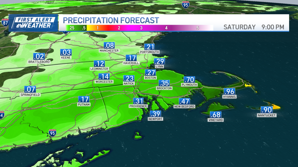 Stormy Boston forecast calls for rain showers, gusty winds – NBC Boston