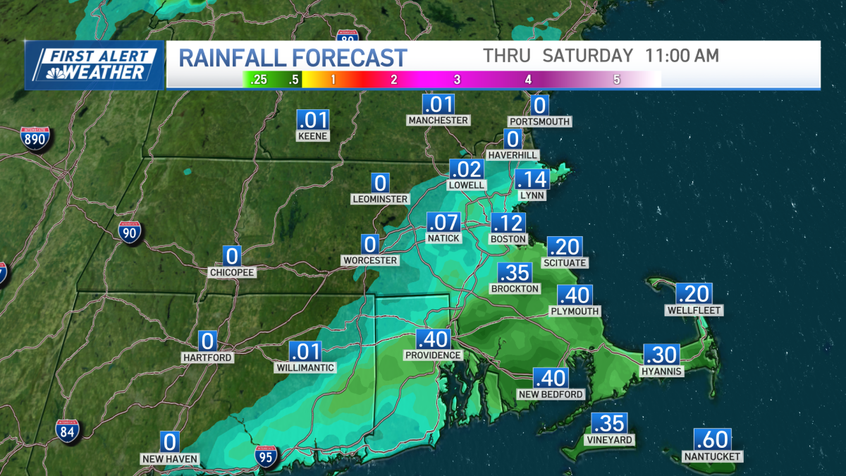 Coastal flood watch as rain arrives in Massachusetts – NBC Boston