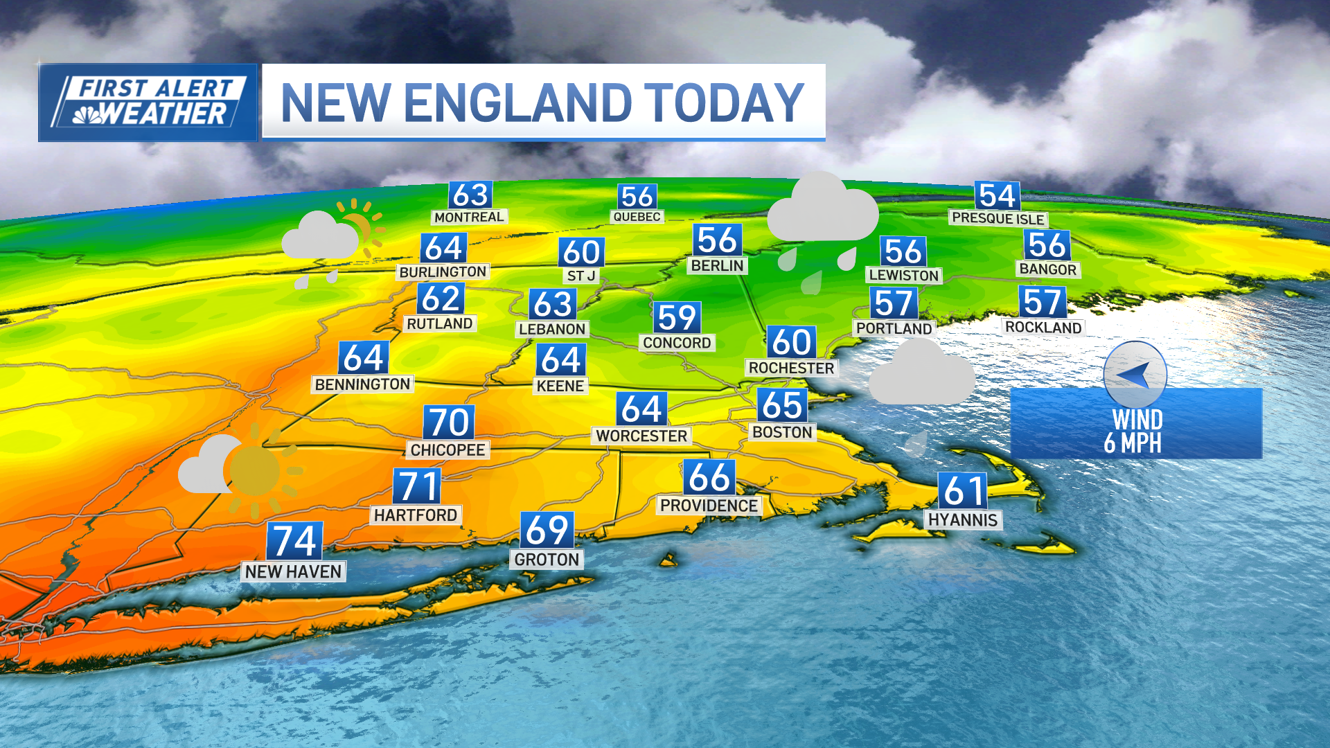 Boston weather forecast: Scattered showers and breaks of sun – NBC Boston