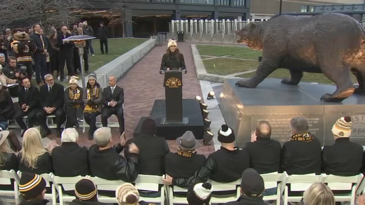 Bruins new bear statue outside TD Garden – NBC Boston