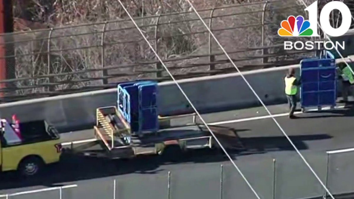 Amazon carts found on Route 1 breakdown lane – NBC Boston