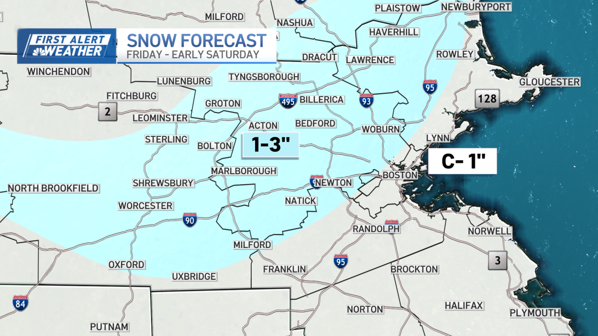 Friday snowstorm in Mass. How much will we get? – NBC Boston