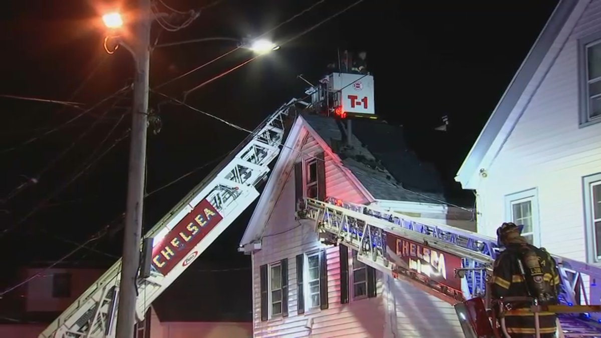 Chelsea MA fire on Cherry Street last night – NBC Boston