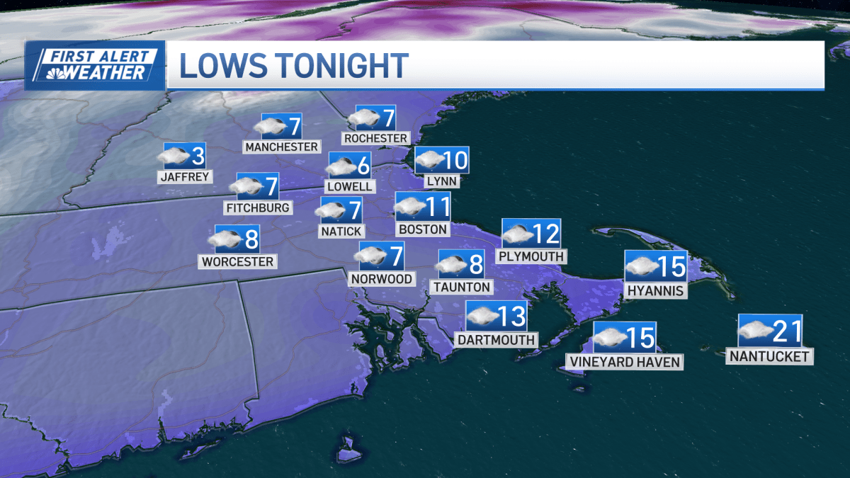 Boston weather forecast: how cold is it in Massachusetts? – NBC Boston