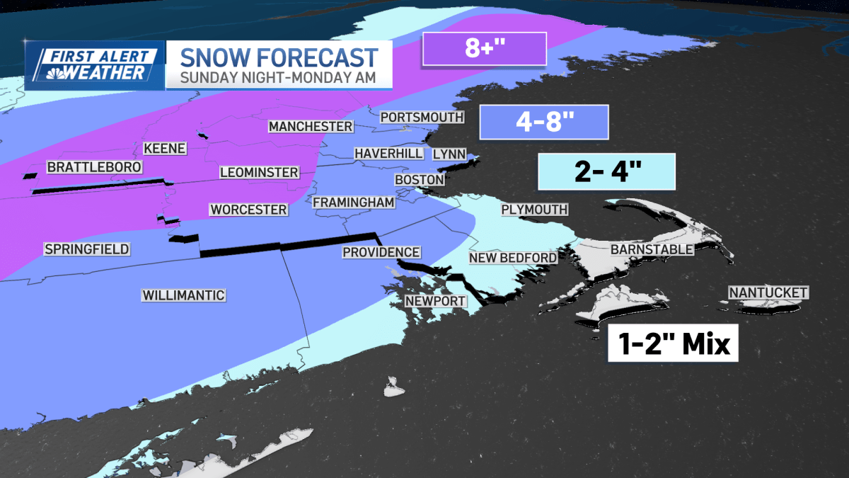 Boston weather: Snow totals for Mass. from winter storm Sun.-Mon. – NBC ...