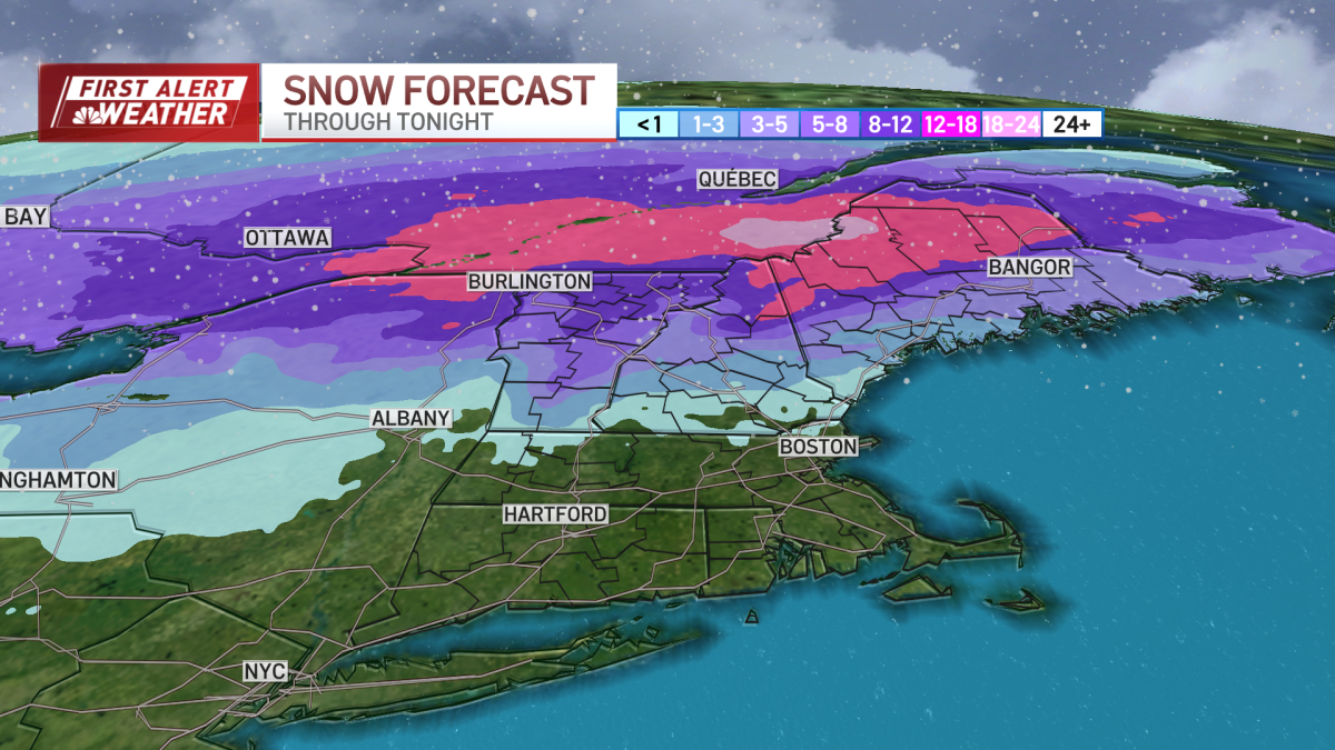 Winter storm Thursday in Mass.: How much snow will we get? – NBC Boston
