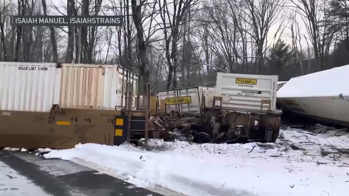 Farley (Erving), MA freight train derails: Videos, photos – NBC Boston