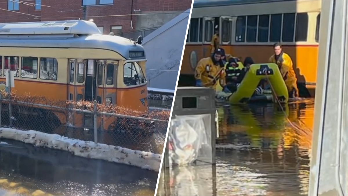 Milton MBTA flooding video: Trolley driver, passengers rescued – NBC Boston