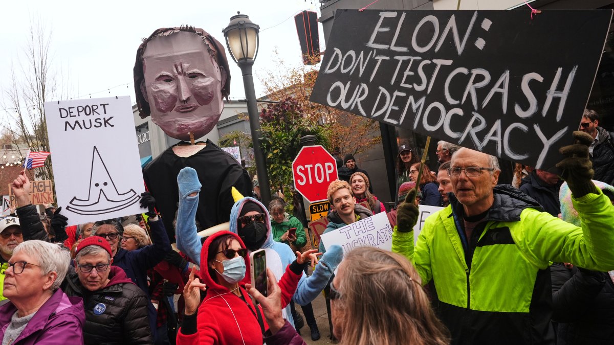Tesla Takedown protests target Elon Musk’s car company – NBC Boston