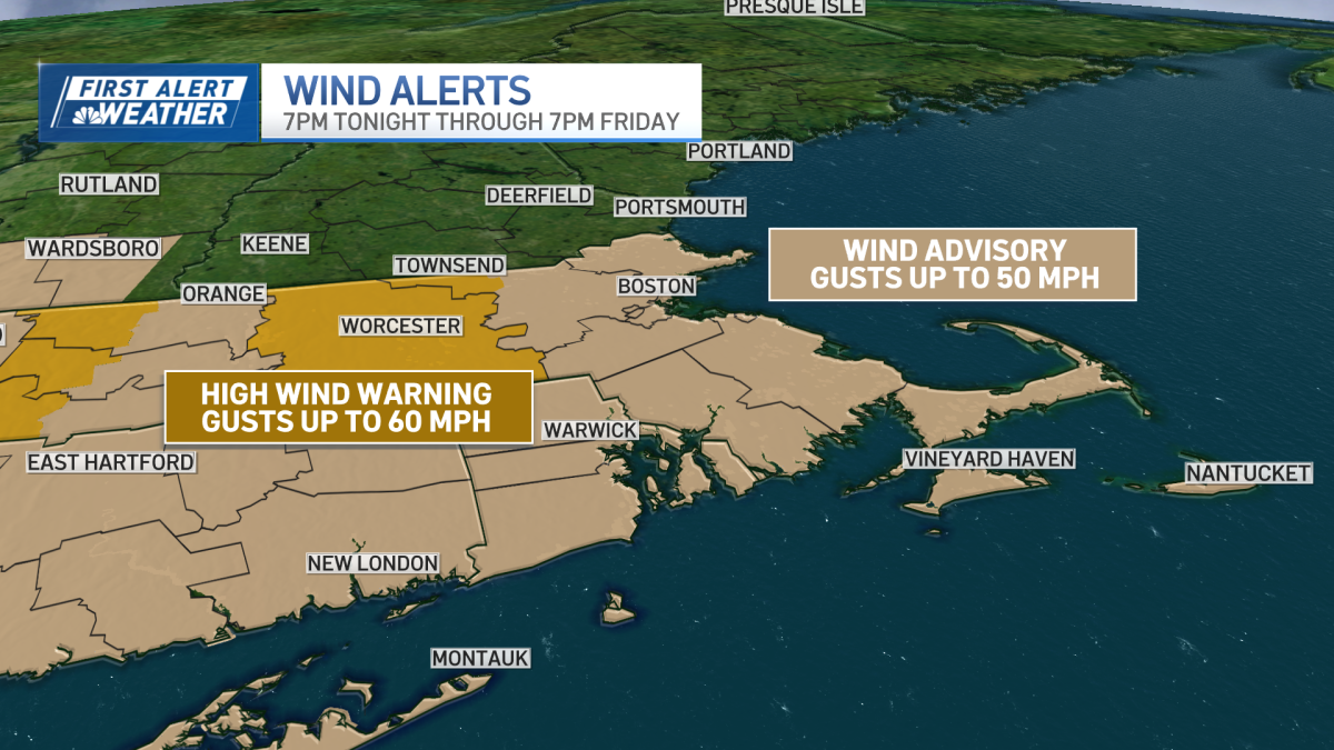 High wind warnings, wind advisories in Mass. – NBC Boston