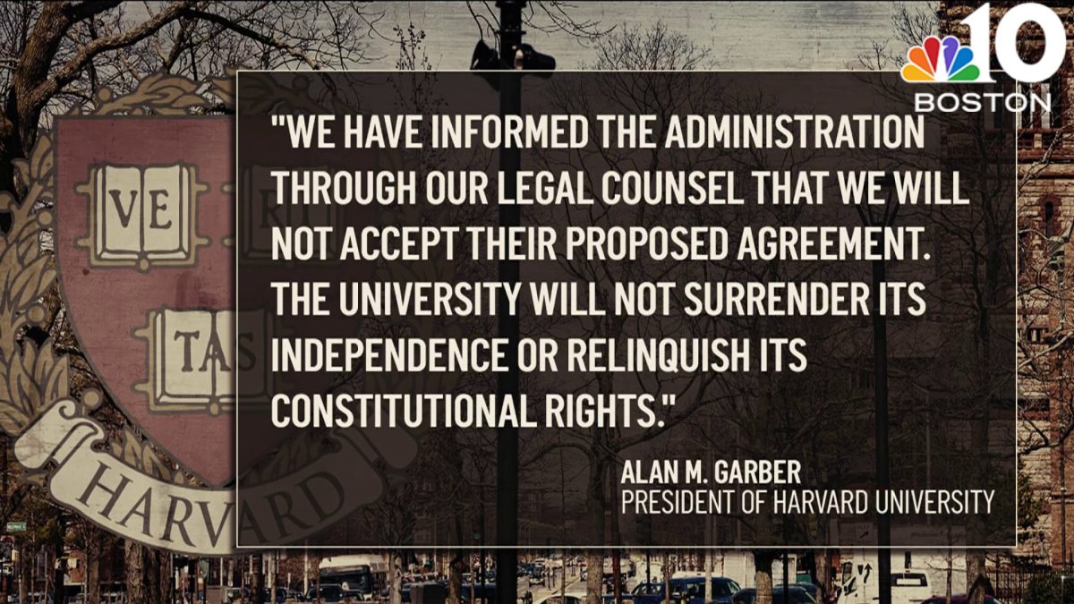 Harvard rejects Trump administration’s demands – NBC Boston