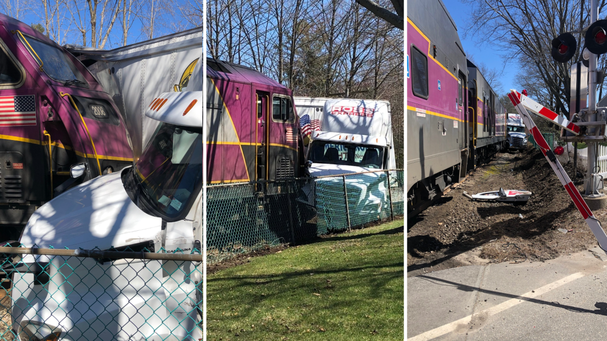 Video shows MBTA train hit truck in Canton, MA – NBC Boston