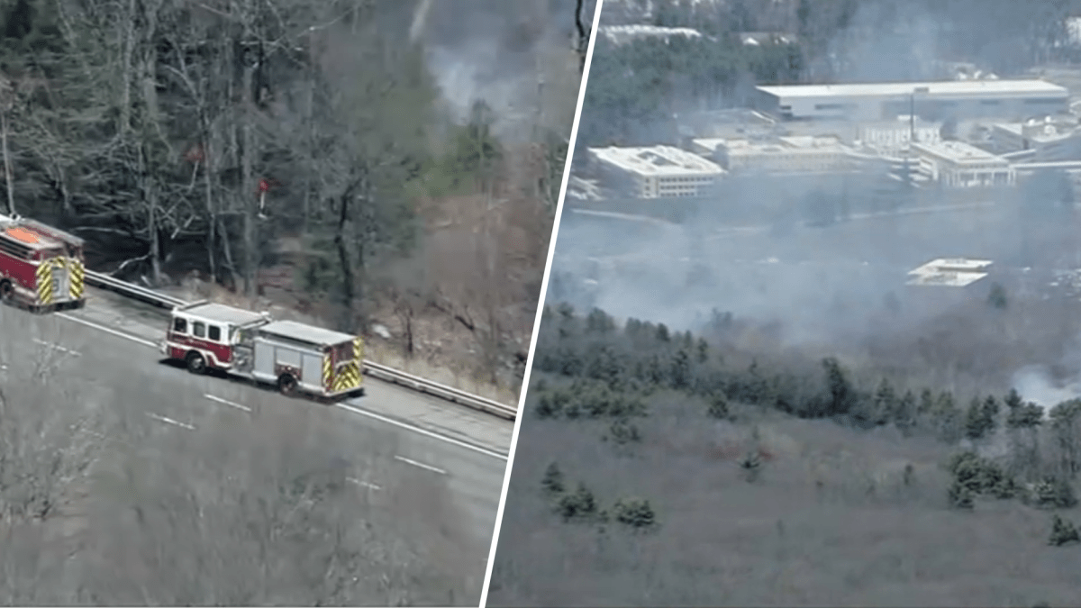 PHOTOS: Brush fire by Route 3 in Bedford, MA Friday; also at I-95 – NBC ...
