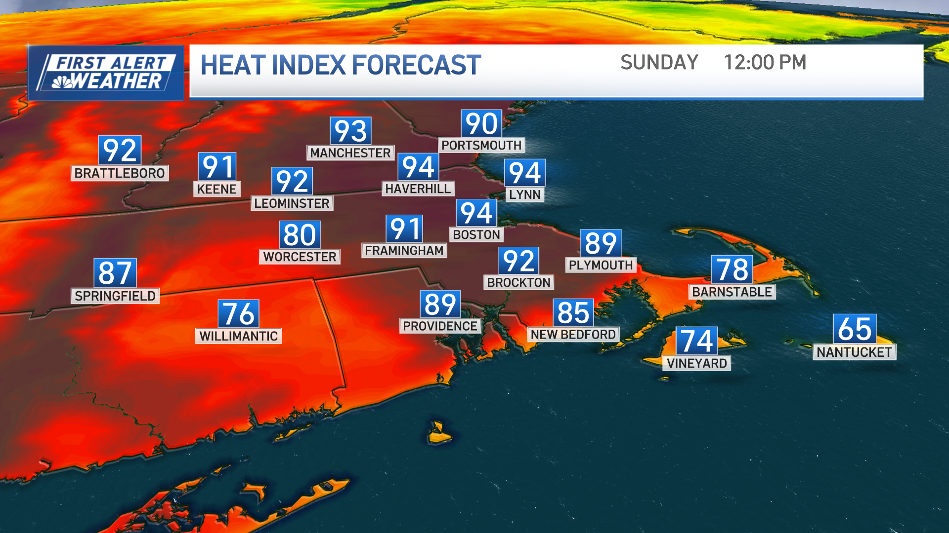 Weather Boston, extreme heat warnings – NBC Boston