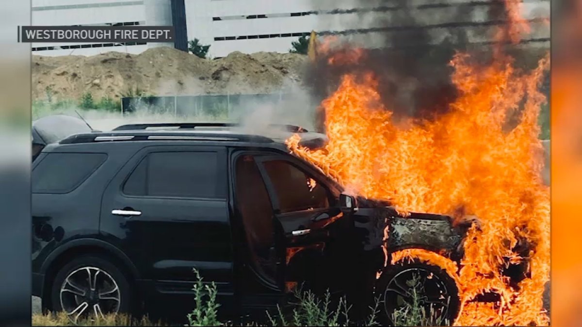 Westborough MA Route 9 car fire – NBC Boston