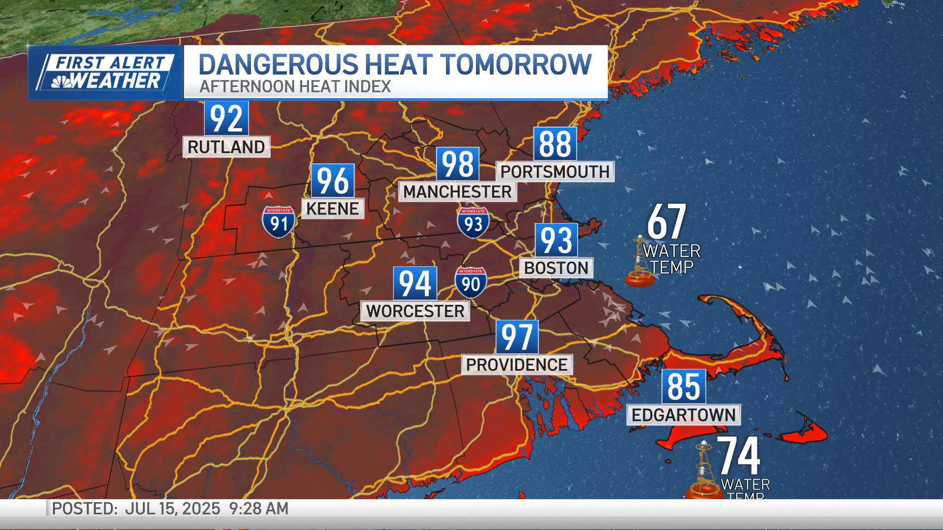 Boston heat advisory, severe thunderstorms, flooding possible – NBC Boston