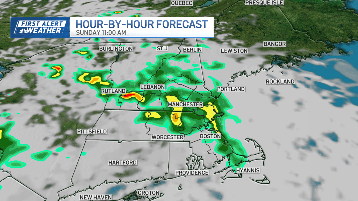 Weather today: Scattered to heavy rain – NBC Boston