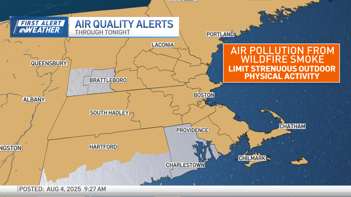 Boston MA: Air pollution from wildfire smoke, air quality alerts – NBC ...