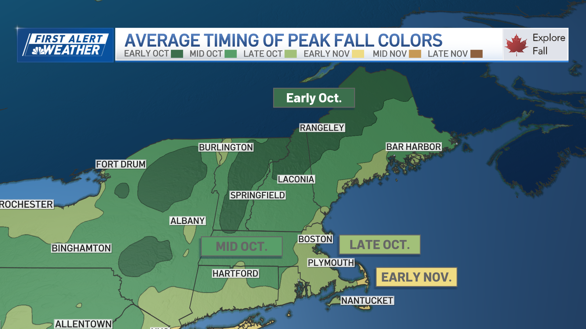 Fall foliage map 2025 for New Hampshire, Vermont and Maine – NBC Boston