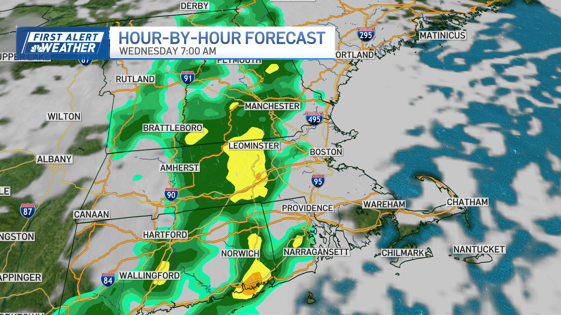 Boston MA downpours, wind today: Radar, timing today’s storms – NBC Boston