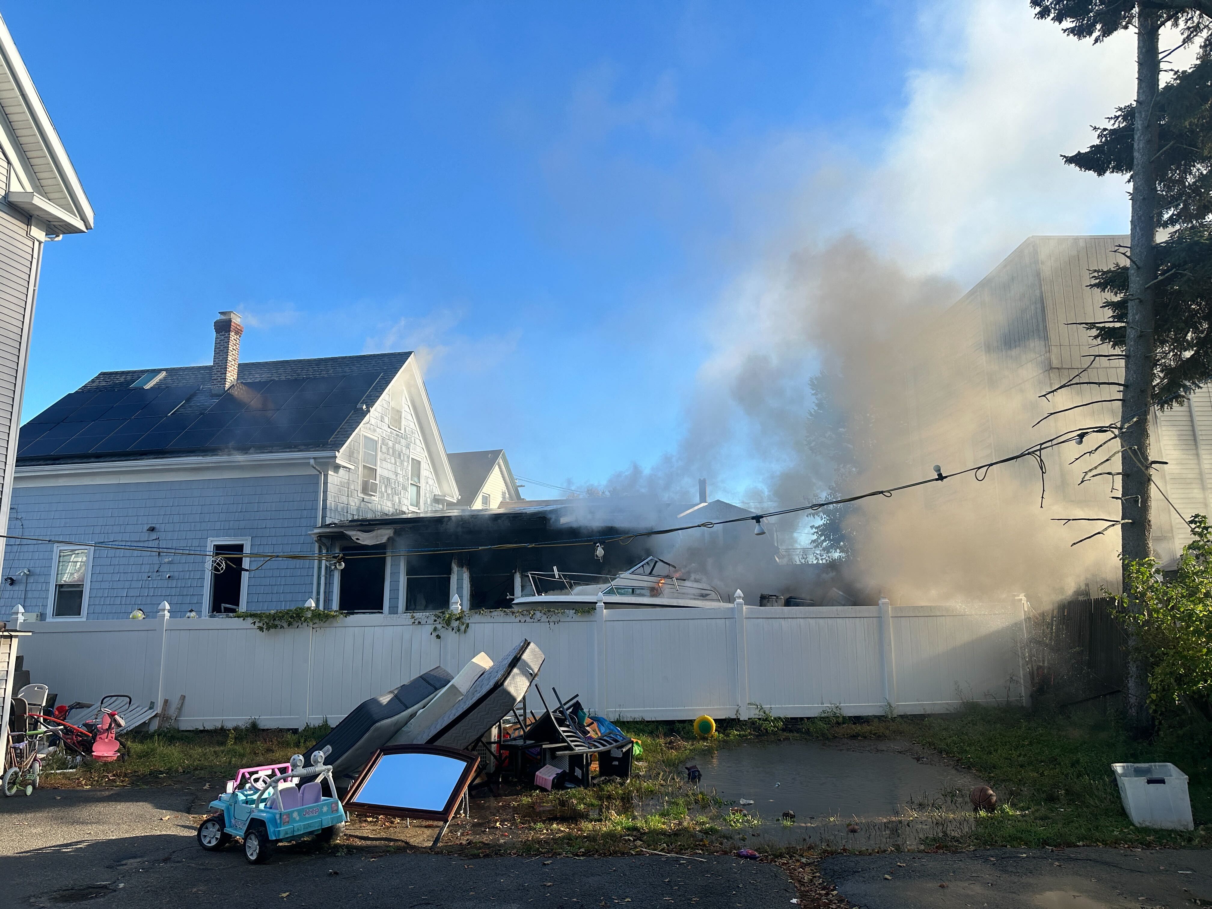 Fire destroys Lynn, Mass. home, 1 person burned – NBC Boston