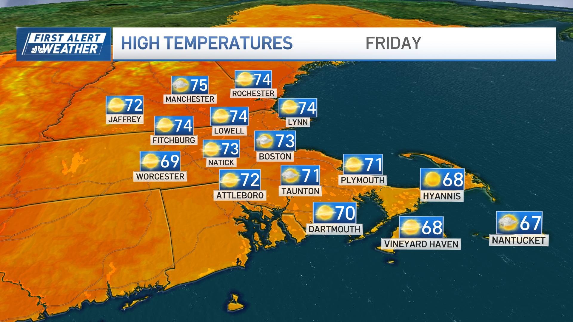 Boston weather today: Temps rise, no rain – NBC Boston