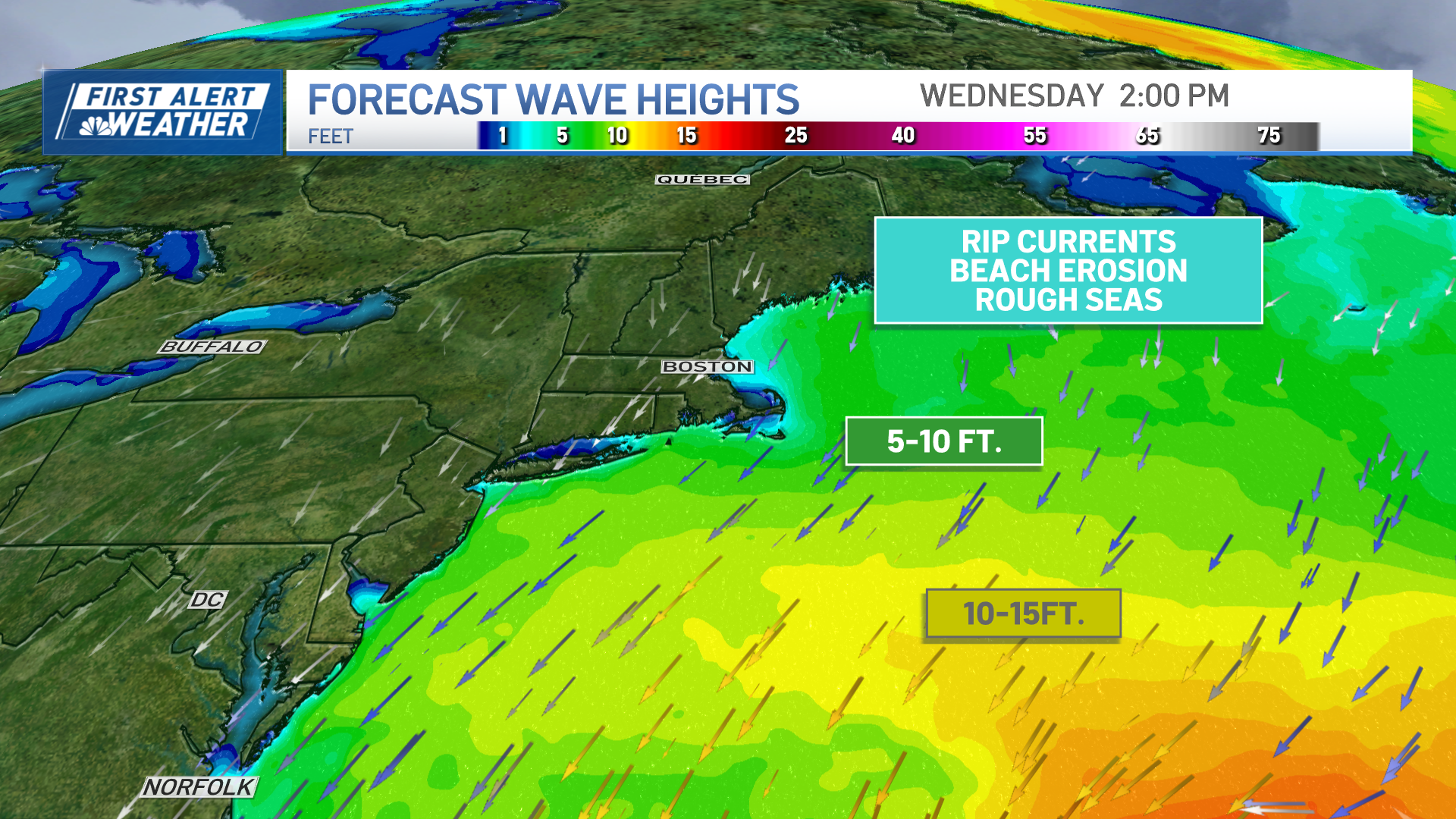 Boston weather today: High surf advisory, gusty winds, cooler temps ...