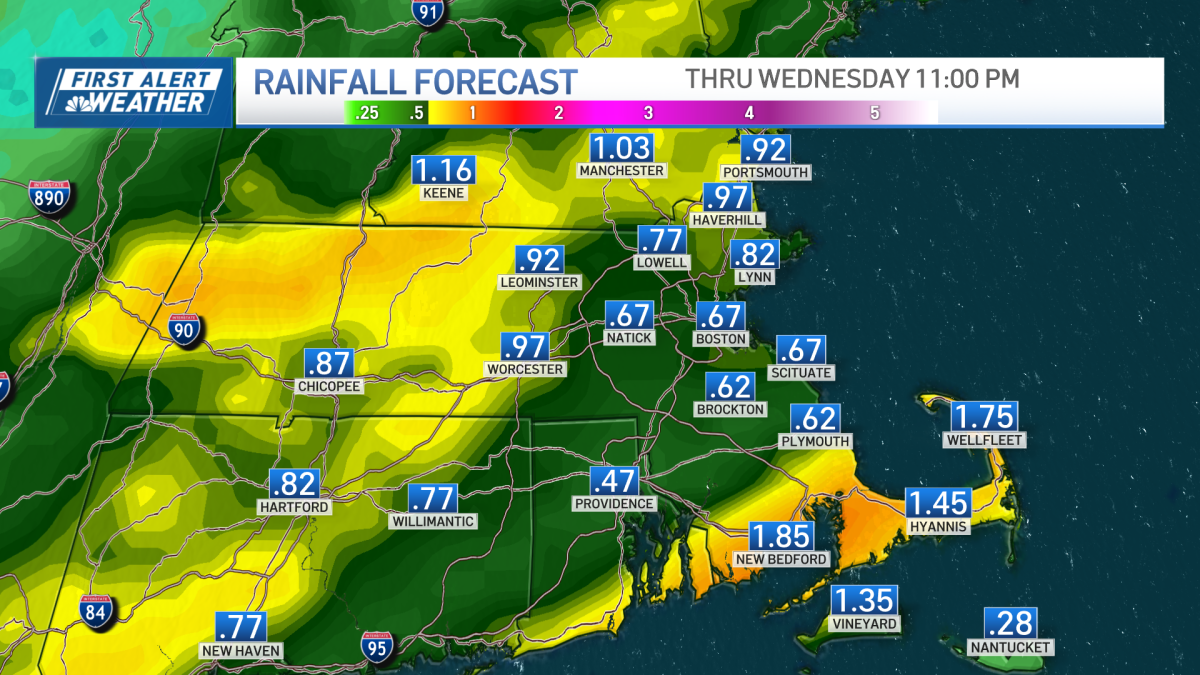 Boston Ma weather forecast: Rain, first frost – NBC Boston