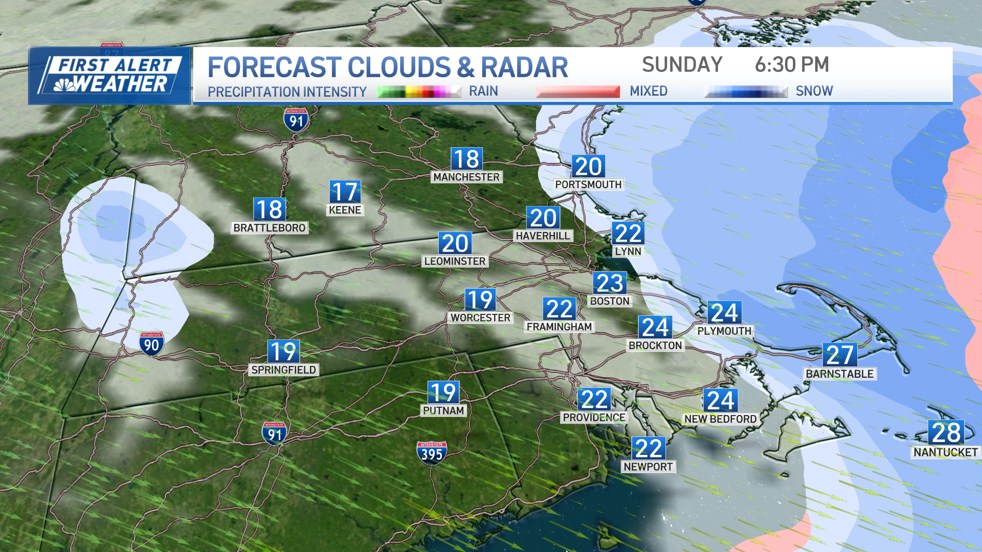 Boston snowfall weather forecast: What to expect Sunday – NBC Boston