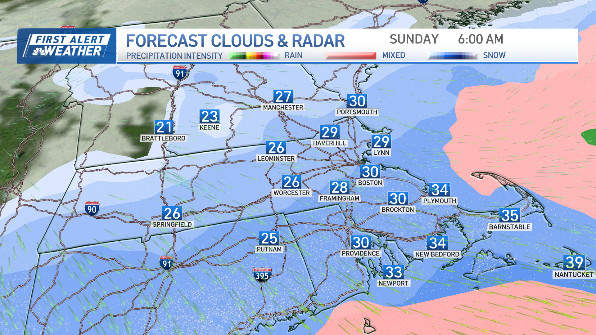 Boston snowfall weather forecast: What to expect Sunday – NBC Boston