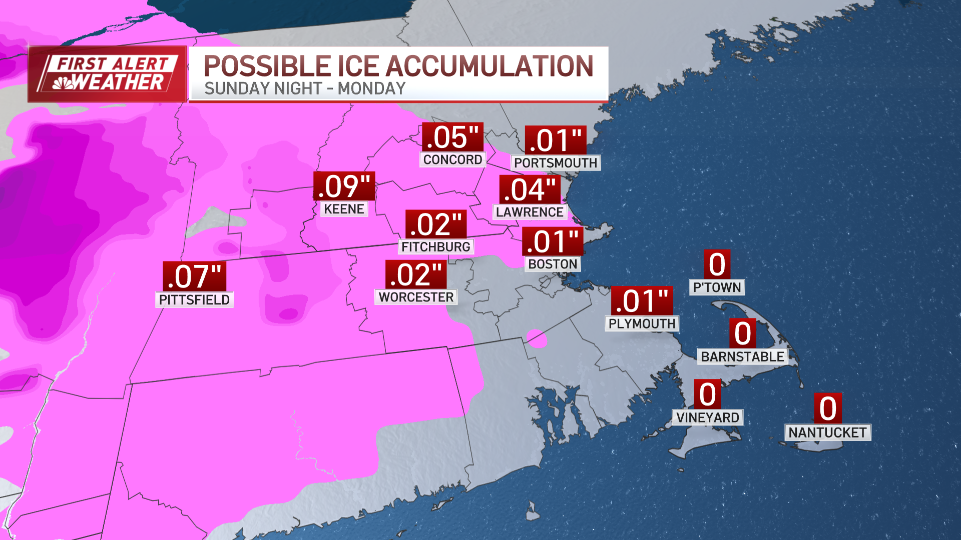 Winter storm warning, icy conditions expected Sunday – NBC Boston