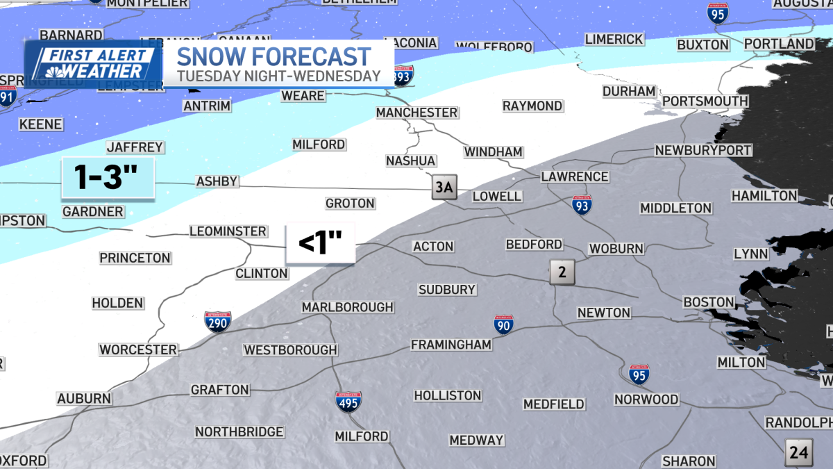 Snow storm tomorrow in New England, wintry mix to the south – NBC Boston