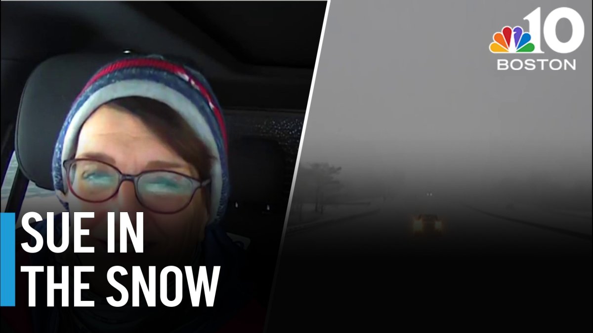 Sue in the snow!: Sue O’Connell reports on the road conditions – NBC Boston