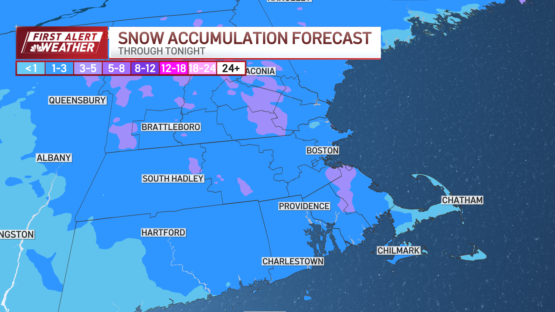 Boston storm update: Snow accumulation last 24 hours – NBC Boston