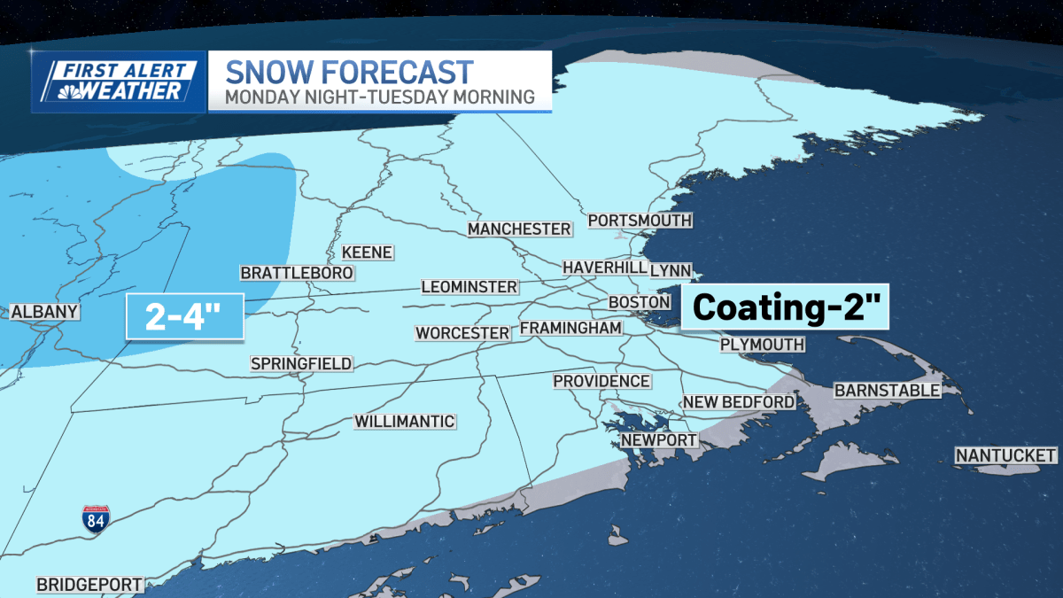 Boston MA weather forecast: Snow tonight accumulations – NBC Boston