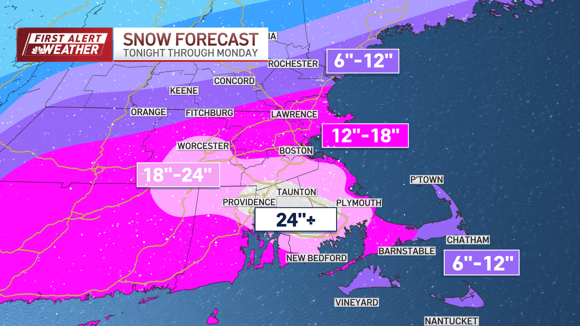 Boston, MA snow storm forecast — blizzard, radar, wind damage – NBC Boston