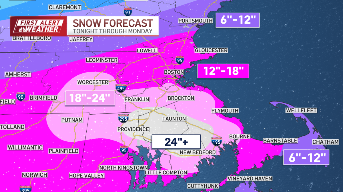 Boston, MA snow storm forecast — blizzard, radar, wind damage – NBC Boston