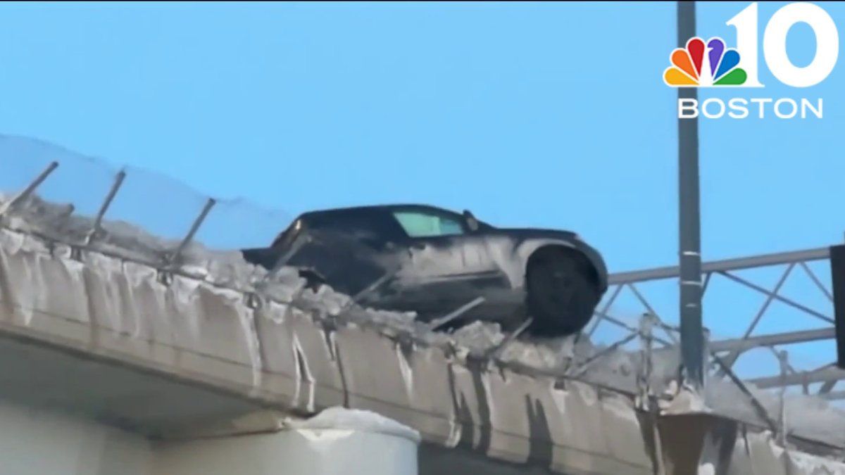 WILD VIDEO! Truck dangling over side of I-93 near Zakim Bridge – NBC Boston
