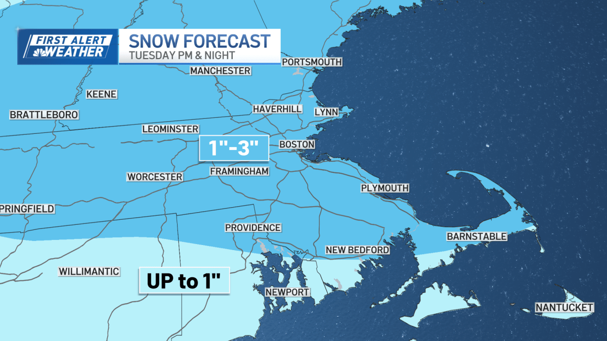 Snow on Tuesday in Boston: How much snow are we getting tomorrow? – NBC ...
