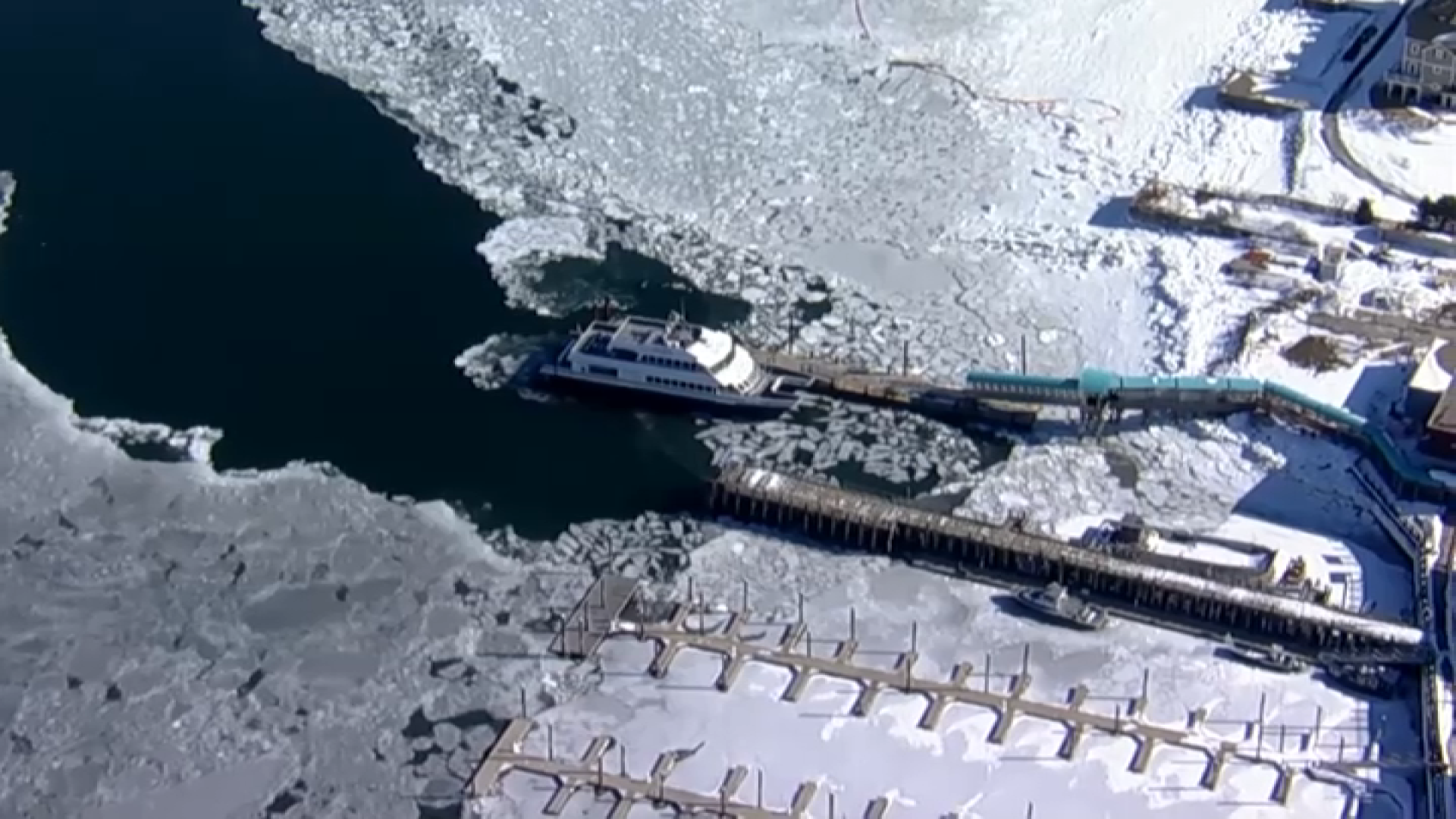 Icy ocean water in Boston Harbor keeps some MBTA ferries from sailing ...