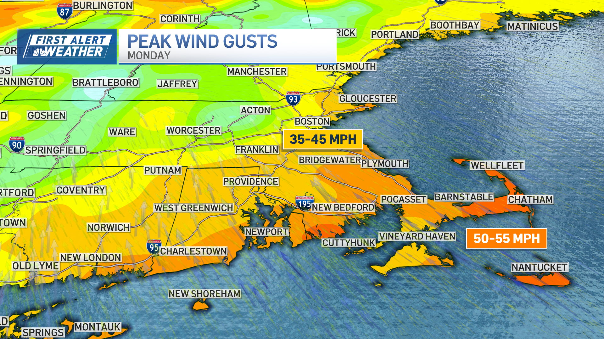 Weather today: Wind advisory in Mass. as gusts could top 40 mph – NBC ...