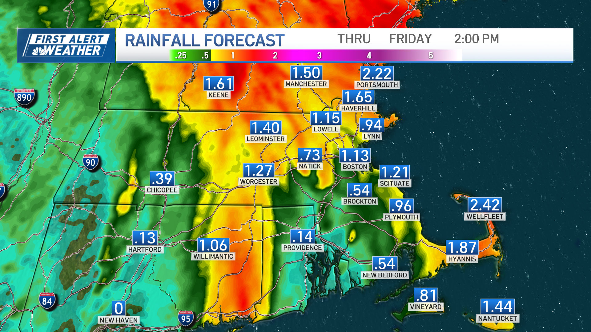 Weather today: Timing rain in Boston, MA and how much we’ll get – NBC ...